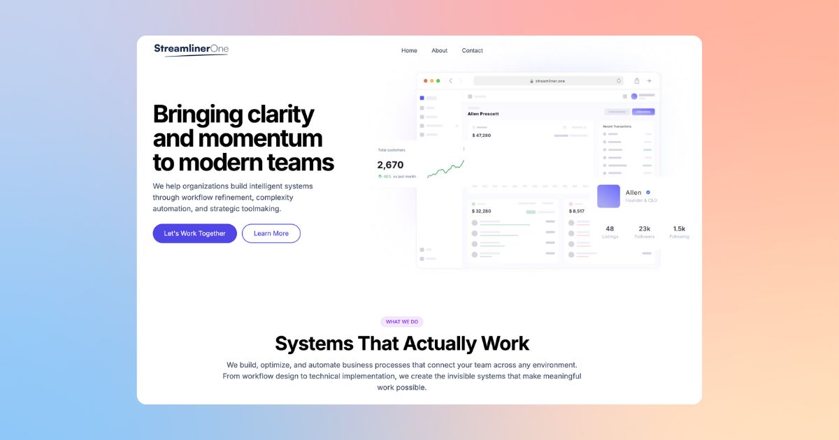 About | Streamliner One